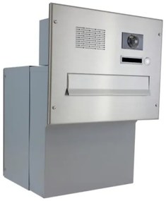 DOLS F-042-ABB - nerezová poštovní schránka k zazdění, s videohovorovým modulem ABB, jmenovkou a zvonkovým tlačítkem