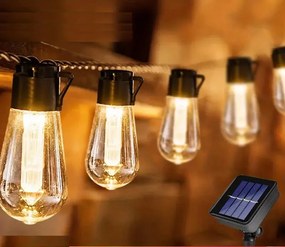 BERGE Zahradní solární girlanda 20 LED 5 metrů Solární žárovky na balkon