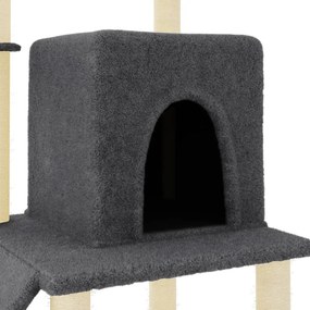 Škrabadlo pro kočky se sisalovými sloupky tmavě šedé 96,5 cm 172078
