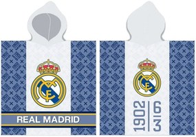 Dětské pončo - fotbalová osuška s kapucí FC Real Madrid - motiv 1902 - 100% bavlna - 60 x 120 cm