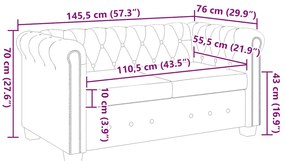 vidaXL Marketos Chesterfield 2místná sedačka umělá kůže bílá