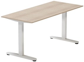 OnaDnes -20% ARBYD Dubový výškově nastavitelný kancelářský stůl Thor 155 x 70 cm s bílou podnoží