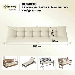 Polštář z palety Odnímatelný sedák s upevňovacími popruhy Polštář z palety pro většinu lehátek 198x65x13cm Béžová barva