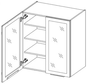 ARONA | horní skříňka 80 GS-72 2F s policemi | 80 cm | černá