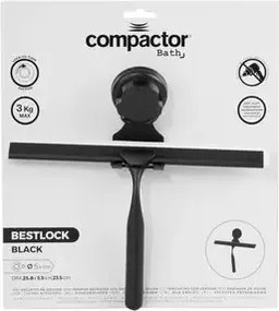 Compactor Bestlock Black Držák s koupelnovou stěrkou s přísavkou černá