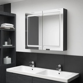 LED koupelnová skříňka se zrcadlem zářivě černá 80 x 12 x 68 cm 326512