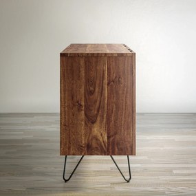 Komoda Avola 137 cm z masivu černá/ořech