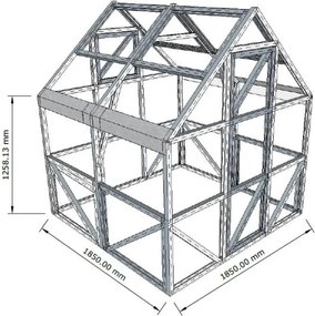 WEISA Zahradní skleník MICRO 185x185cm - 4mm