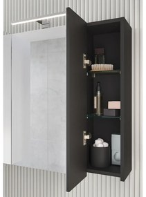 Tmavě šedá koupelnová skříňka se zrcadlem 76x71 cm - Germania