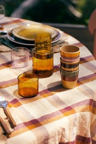 HK living Sklenička Tube Amber 250 ml, oranžová barva, sklo