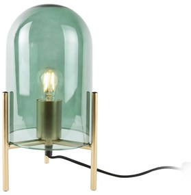 Zelená skleněná stolní lampa Leitmotiv Bell, výška 30 cm