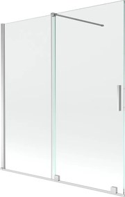 Mexen Velar posuvná vana se 2 křídly, 150 x 150 cm, průhledná, chromovaná - 896-150-000-01-01
