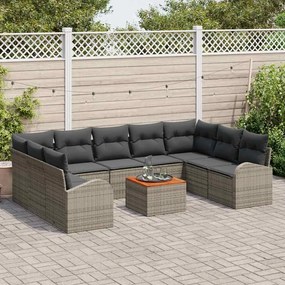 Sada zahradních pohovek 10 ks Šedá polyratan 3347622