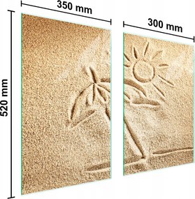 Skleněná Ochranná Deska Do Kuchyně 65x52 Pláž