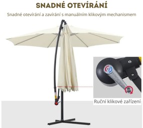 Jumi OP-142694 Slunečník s boční nohou průměr 300 cm bílý