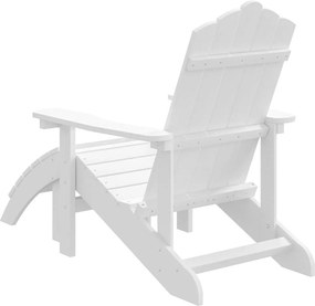 Zahradní křeslo Adirondack s podnožkou HDPE bílé 318645