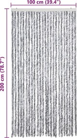 vidaXL Závěs proti hmyzu 100 x 200 cm žinylka [377336] Barva: Světle šedá a bílá