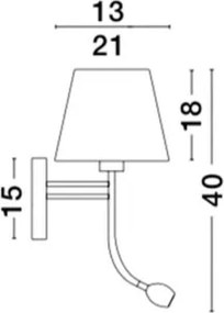 Nástěnné svítidlo NOVA LUCE VALENCIA E27 + LED na čtení 3000K 8127402 bez žárovky