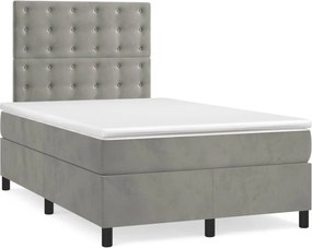 Box spring postel s matrací světle šedá 120 x 200 cm samet 3143253