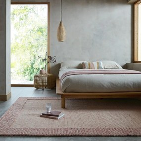 Světle růžový ručně tkaný koberec s příměsí vlny 200x290 cm Rue – Flair Rugs
