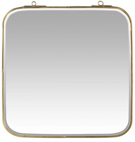 IB LAURSEN Nástěnné zrcadlo v kovovém rámu Square 30 cm, zlatá barva, sklo, kov