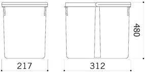 In-Design Odpadkový koš UNION volně stojící 25 L včetně víka a madla - antracit Typ víka: bez protizápachové tablety