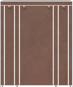Látková šatní skříň s přihrádkami a tyčemi 45x150x176 cm hnědá 240496