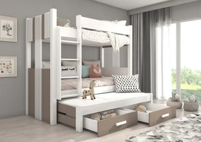 Třílůžková patrová postel s matracemi ARTEMA 180x80