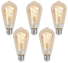 Sada 5 chytrých stmívatelných LED žárovek E27 ST64 Amber 4,9W 320 lm 2500K Zigbee