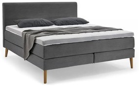 Boxspring postel elina 140 x 200 cm manšestr šedá MUZZA