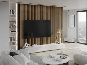 Mexen Lam-F, akustické stěnové lamely 275 × 30 cm, plstěný podklad 8 mm, technická dýha, teak zlatavý, S105-275307-3015-014