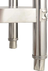 Costway Nerezový kuchyňský stůl gastro s mezipolí – 92 × 61 × 90 cm, stříbro