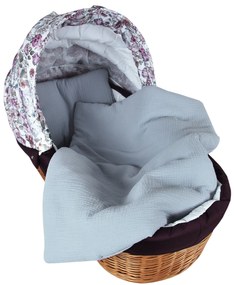 BBL Mušelínový polštářek + deka do kočárku - šedá