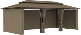 Altán se závěsy 600 x 298 x 270 cm taupe 180 g/m² 312247