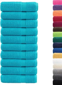 Premium ručníky SOLUND 10 ks tyrkysové 50x100 cm 600 g/m² 137451