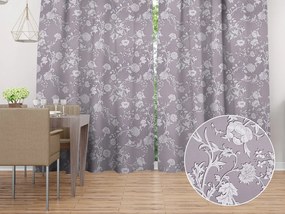 Biante Dekorační závěs PM-045 Zámecké květy na pastelově fialovém 145x170 cm