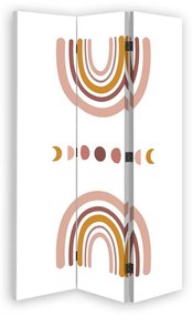 Ozdobný paraván Duhové akvarelové barvy - 110x170 cm, třídílný, obustranný paraván 360°