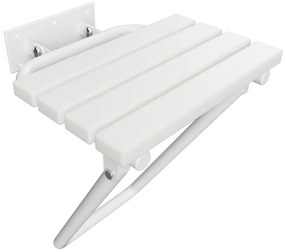 Bemeta HELP: Sklopné sprchové sedátko s nohou bez krytky, bílé, plast bílý - 301102184