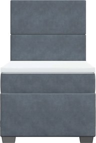 Box spring postel s matrací tmavě šedá 80 x 200 cm samet 3293057