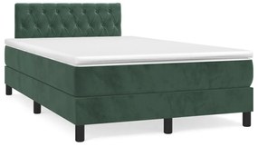 Box spring postel s matrací tmavě zelená 120x190 cm samet,  3269858