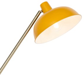 Retro stojací lampa žlutá s bronzem - Milou