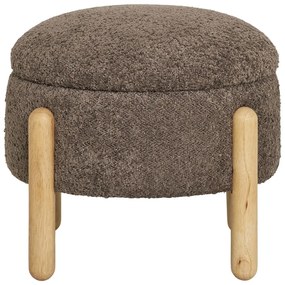 Hnědá podnožka z textilie bouclé Medas – House Nordic
