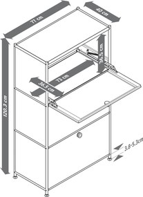 Tchibo - Kovový regál CN3 se 3 výklopnými dvířky - barva: černá