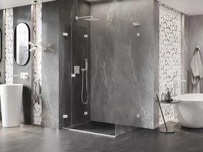 Mexen Lunar-F L, skládací sprchový kout levý 85 x 80 cm, 8mm čiré sklo, bílý profil, 836L-085-080-20-00-L