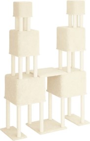 Škrabadlo pro kočky se sisalovými sloupky krémové 199 cm 172079