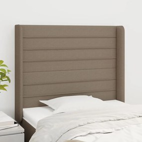 Čelo postele typu ušák taupe 83x16x118/128 cm textil