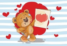 Fototapeta The Big Heart Bears: Love Painting Hladký vinyl 254x184