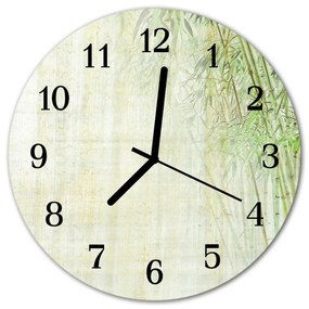 Skleněné hodiny kulaté Bambusová rostlina