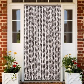 Závěs proti hmyzu hnědý a bílý 100 x 220 cm Chenille 325453
