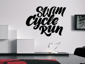 Samolepka na zeď Nápis Swin cycle run 0652